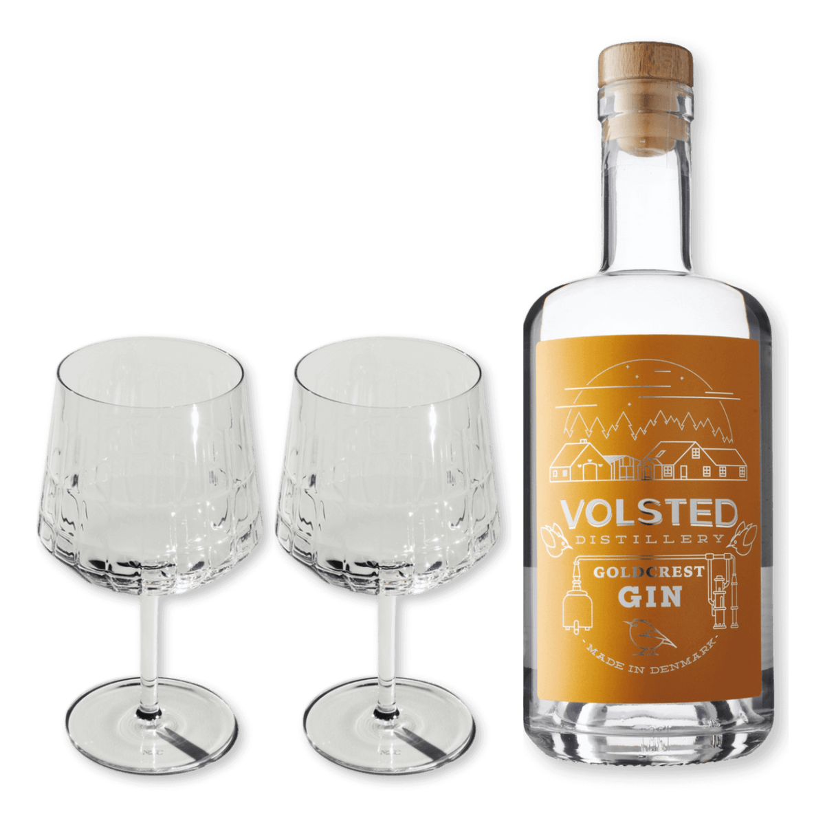 Volsted Goldcrest Gin + 2x The Blend Gin Glass