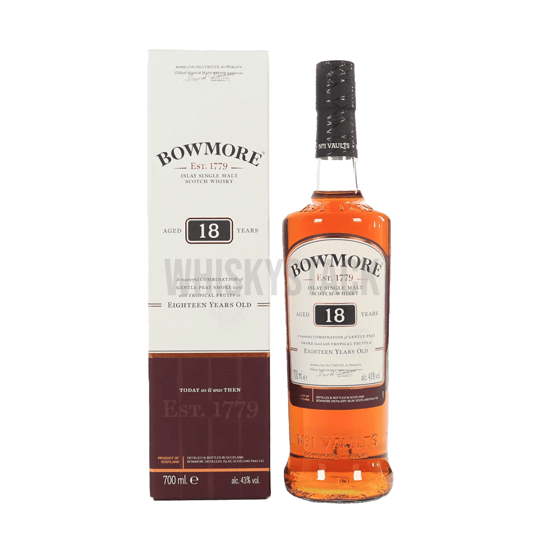 Bowmore 18 års Single Malt Whisky - Røget Elegance | Whiskystack ...
