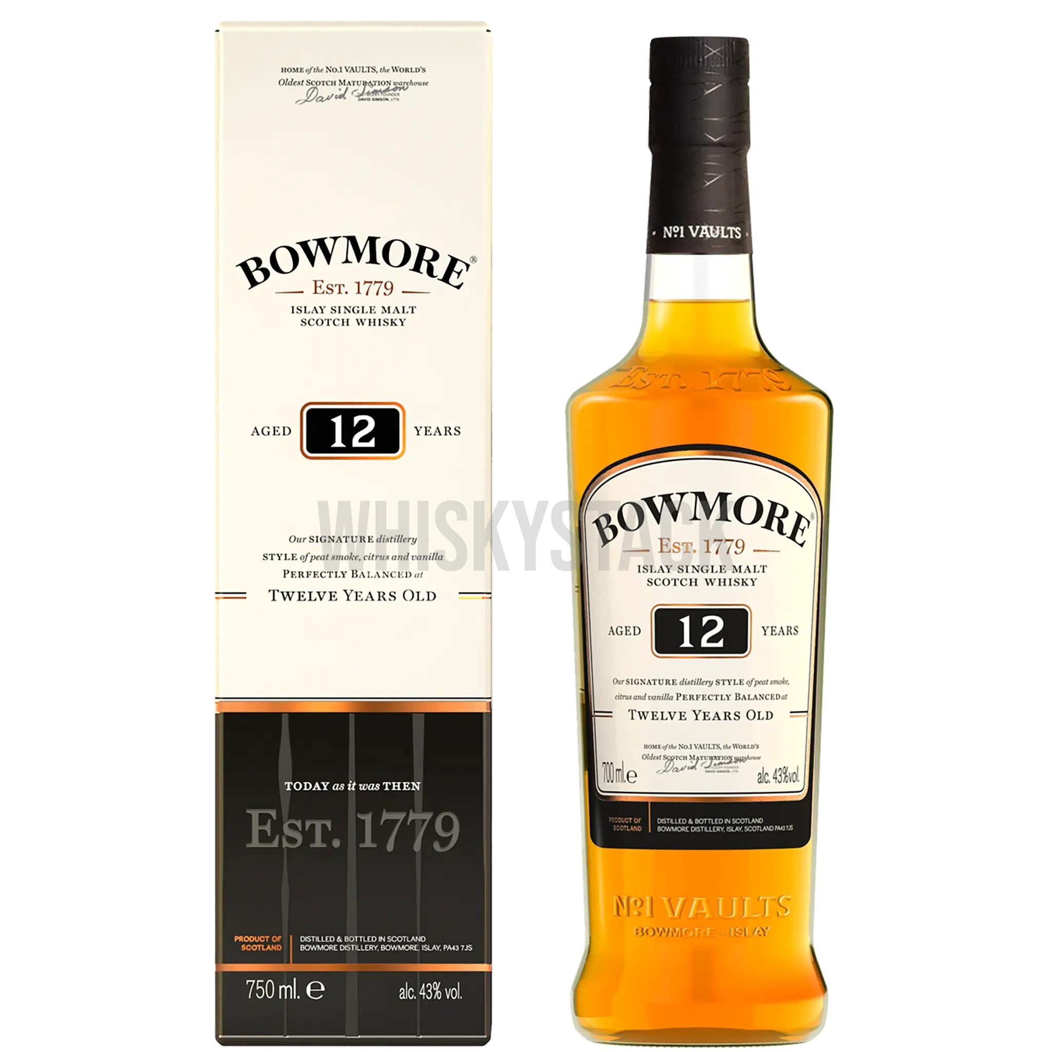 Bowmore 12 års Single Malt Whisky - Røget Elegance – WHISKYSTACK